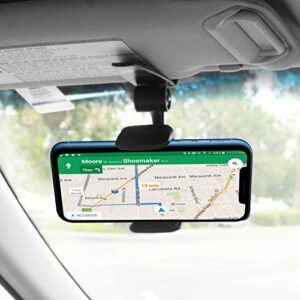 Sun Visor Phone Mount, Car Phone Holder for Car, Cradle Clip Compatible to Apple iPhone 14 Pro Max Plus 13 12 Samsung Z Flip Z Fold Note 20 10 9 Galaxy S22 LG, Motorola Google Pixel Smartphones