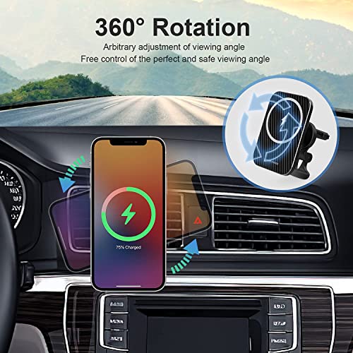 Magnetic Car Mount Charger Compatible with MagSafe, BIUBLE 15W Car Charger - Phone Mount Air Vent Phone Holder Compatible with iPhone 13/13 Pro/13 mini/13 Pro Max/12/12 Pro/12 mini/12 Pro Max