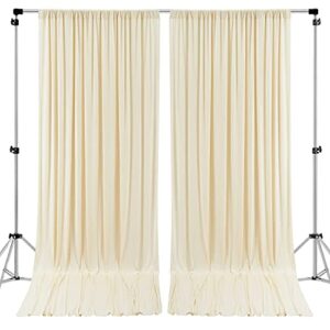 10 ft x 10 ft Wrinkle Free Champagne Backdrop Curtain Panels, Polyester Photography Backdrop Drapes, Wedding Party Home Decoration Supplies