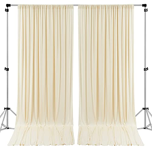 10 ft x 10 ft Wrinkle Free Champagne Backdrop Curtain Panels, Polyester Photography Backdrop Drapes, Wedding Party Home Decoration Supplies