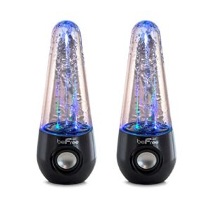 befree sound bluetooth led dancing water multimedia speakers in black, (bfs-shelf speaker)