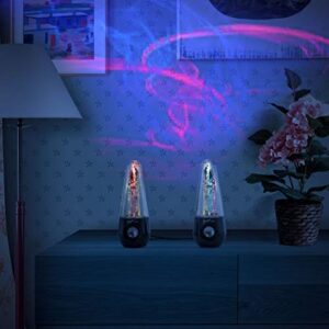 beFree Sound Bluetooth LED Dancing Water Multimedia Speakers in Black, (BFS-Shelf Speaker)