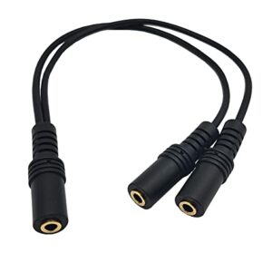 Qaoquda 9 inch Stereo 3.5mm 1-Female to Dual 2-Females Y Splitter Audio Cable & Gender Changer