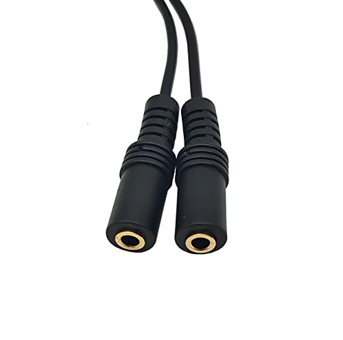 Qaoquda 9 inch Stereo 3.5mm 1-Female to Dual 2-Females Y Splitter Audio Cable & Gender Changer