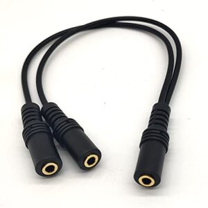 Qaoquda 9 inch Stereo 3.5mm 1-Female to Dual 2-Females Y Splitter Audio Cable & Gender Changer