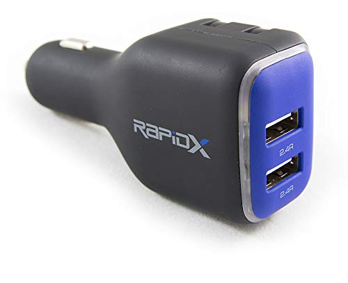 DualX Dual USB Charger for Car And Home by RapidX - Blue