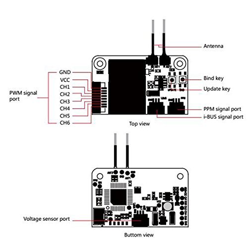 Flysky FS-X6B 6CH Receiver for FS-i10 FS-i8 FS-i6 FS-i6s FS-i6x FS-i4 FS-i4x Transmitter