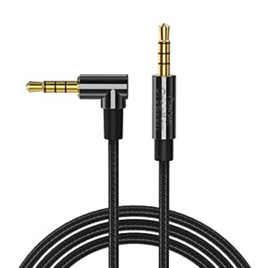 3.5mm Aux Cable + Silver-Plating Copper Auxiliary Cable ; Right Angle TRRS Male to Male HiFi Stereo 90 Degree TRRS 3.5mm Male to Male Audio Cable/Right Angle 4 Pole Stereo Auxiliary Cable