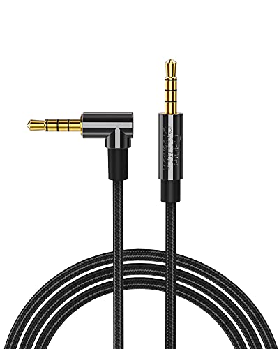 3.5mm Aux Cable + Silver-Plating Copper Auxiliary Cable ; Right Angle TRRS Male to Male HiFi Stereo 90 Degree TRRS 3.5mm Male to Male Audio Cable/Right Angle 4 Pole Stereo Auxiliary Cable