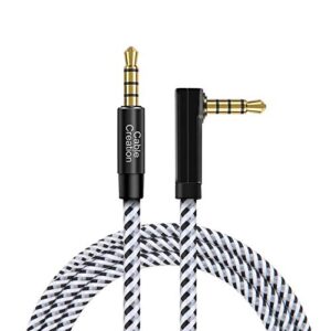 3.5mm Aux Cable + Silver-Plating Copper Auxiliary Cable ; Right Angle TRRS Male to Male HiFi Stereo 90 Degree TRRS 3.5mm Male to Male Audio Cable/Right Angle 4 Pole Stereo Auxiliary Cable