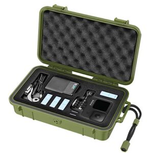 smatree waterproof hard case compatible for gopro hero 11/10/9/8/7/6/5/hero 2018 /dji osmo action, portable, shock, durable (camera and accessories not included) (green)