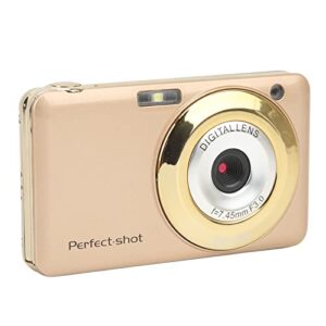 2.7in kids digital camera, abs metal camera, portable digital camera for children beginners,48mp high definition 8x optical zoom, supports expansion storage up to 32gb (gold)