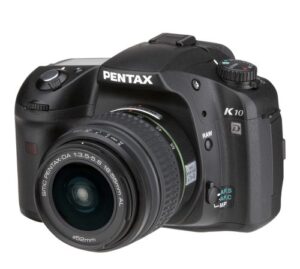 pentax k10d 10.2mp digital slr camera with shake reduction and 18-55mm f/3.5-5.6 lens