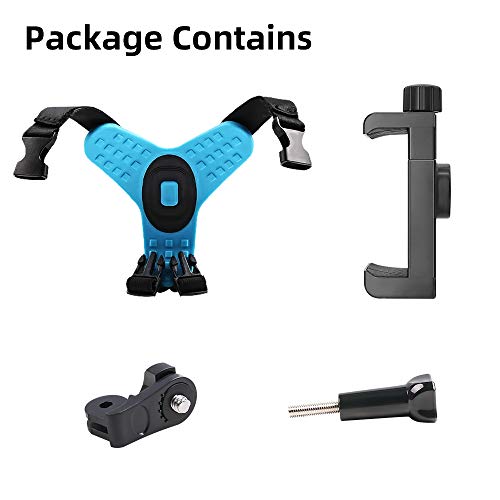 Motorcycle Helmet Chin Strap Mount with Phone Clip Compatible with iPhone12/12 Pro/12 Mini, iPhone 11/11 Pro, iPhone X/XS/XR, Samsung, LG, Pixel, Huawei, Xiaomi and More