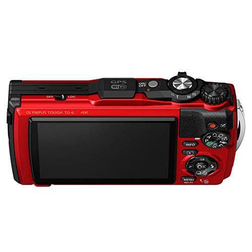 Olympus Tough TG-6 Digital Camera (Red) - with Premium Accessory LED Light Bundle