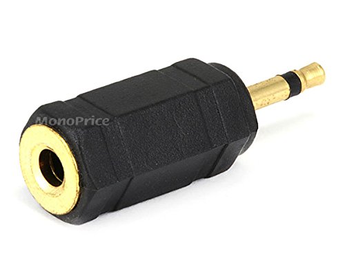 Monoprice 107121 2.5mm Mono Plug to 3.5mm Mono Jack Adaptor, Gold Plated & 107128 3.5mm Mono Plug to 3.5mm Stereo Jack Adaptor, Gold Plated