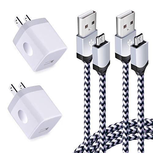 USB Wall Charger Micro USB Cable,4Kit Charging Block USB Charger Cube Plug with Android Micro Cord Cable Compatible Samsung Galaxy S7 Edge A10 A6 M10 J7 J8 S6 S5 Note 5 4, LG, HTC, Moto, Android Phone