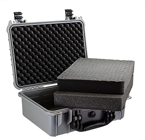 Eylar Standard 16" Gear, Equipment, Hard Camera Case Waterproof with Foam TSA Standards (Gray)