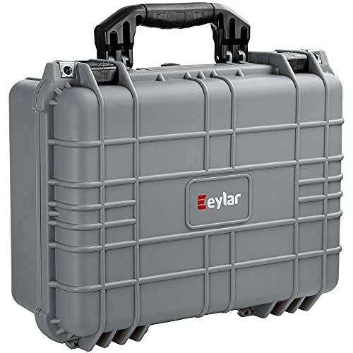 Eylar Standard 16" Gear, Equipment, Hard Camera Case Waterproof with Foam TSA Standards (Gray)