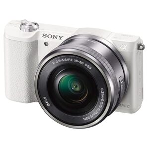 Sony A5100 Mirrorless Camera with E PZ 16-50mm f/3.5-5.6 OSS White, E 55-210mm f/4.5-6.3 OSS, 420-800mm f/8.3 Manual Telephoto Zoom Lens + 64Gb Memory Card + Professional Accessory Bundle