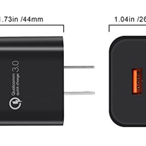 18W Quick Charge 3.0 Charger Cable Adapter Compatible with Motorola Edge/Edge+, Moto G Stylus 5g 2021, Moto G Power/Pure/Fast, G7, X4, Z4, Motorola Fusion One/Plus Charger Block, 5FT Charging Cord