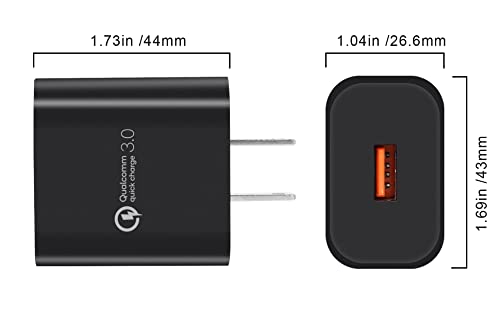 18W Quick Charge 3.0 Charger Cable Adapter Compatible with Motorola Edge/Edge+, Moto G Stylus 5g 2021, Moto G Power/Pure/Fast, G7, X4, Z4, Motorola Fusion One/Plus Charger Block, 5FT Charging Cord