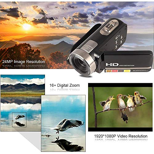 Digital Video Camera 3.0" LCD Touch Screen 24MP 1080P Full HD