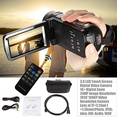 Digital Video Camera 3.0" LCD Touch Screen 24MP 1080P Full HD