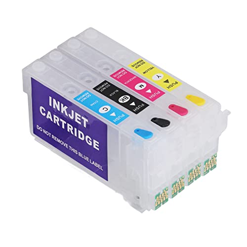 Hilitand Printing Ink Cartridge 4 Colors Inkjet Cartridge PP BK C M Y Ink Cartridges Replacement for Photo Paper Document (812XXLBK 812XLC 812XLM 812XLY Without Chip)