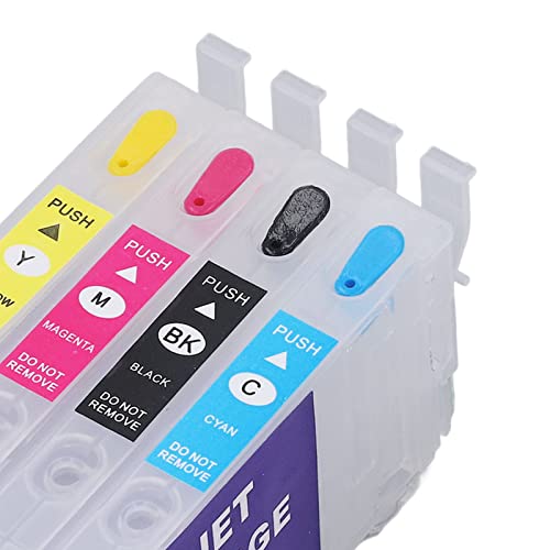 Hilitand Printing Ink Cartridge 4 Colors Inkjet Cartridge PP BK C M Y Ink Cartridges Replacement for Photo Paper Document (T802 Without Chip)