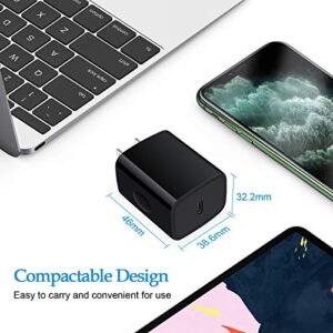 Fast Charging Block,Charging Brick Cube Block Box Plug for Samsung Galaxy S21 FE,S23Ultra,S22,S21 Ultra,A13,S20 FE,S20,A52,Note 20;iPhone 13/12 Pro Max,11;iPad Pro;Pixel 6,5,20W PD USB C Power Adapter