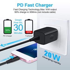 Fast Charging Block,Charging Brick Cube Block Box Plug for Samsung Galaxy S21 FE,S23Ultra,S22,S21 Ultra,A13,S20 FE,S20,A52,Note 20;iPhone 13/12 Pro Max,11;iPad Pro;Pixel 6,5,20W PD USB C Power Adapter