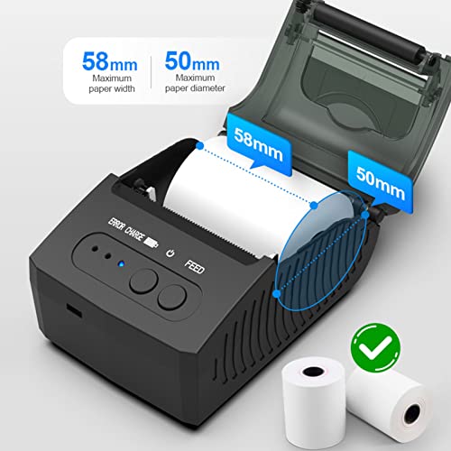 Cosiki Thermal Printer, High Speed 90mms Micro USB Interface, 58mm Paper Width, 100240V, 2000mAh, Rechargeable Shopping Mall Thermal Receipt Printer (US Plug)