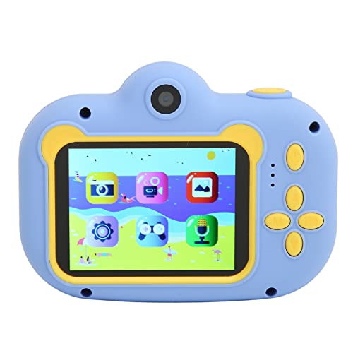 Boxwizard 1080P 2inch Kids Camera Cute Cartoon Design HD Digital Children Selfie Camera for Birthday (Blue)