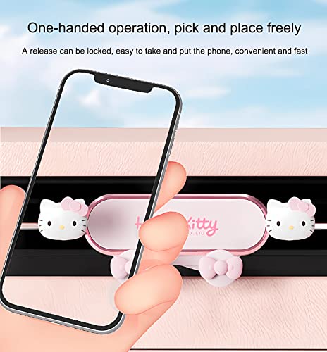 Zmioviq Car Phone Holder Mount for Women [Cute Pink], 2023 Upgrade Gravity Car Phone Mount with Sturdy Air Vent Clip Auto Lock Cell Phone Holder Mount for iPhone Samsung & All Phones