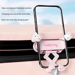 Zmioviq Car Phone Holder Mount for Women [Cute Pink], 2023 Upgrade Gravity Car Phone Mount with Sturdy Air Vent Clip Auto Lock Cell Phone Holder Mount for iPhone Samsung & All Phones