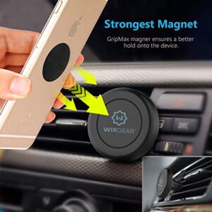 WixGear Universal Air Vent Magnetic Phone Car Mount Holder with Fast Swift-Snap Technology for Smartphones and Mini Tablets, Black 1 Pack