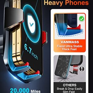 [Upgraded] VANMASS Car Phone Holder Mount [Anti-Slip Soft Silicone & Powerful Suction] Dashboard Windshield Universal Phone Holder Car, Compatible with iPhone 14 13 12 11 Pro Max &Truck/SUV/Jeep (Red)