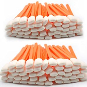 wellgler’s foam cleaning swab,for electronics, camera, optical lens cleaning and clean inkjet printer (200pcs orange)