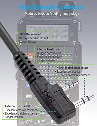 commountain Heavy Speaker Mic Compatible with Baofeng Radios BF-F8HP BF-F9 UV-82 UV-82HP UV-82C UV-5R UV-5R5 UV-5RA UV-5RE UV-5X3 and Kenwood BTECH Retevis TYT Radios, Shoulder Microphone