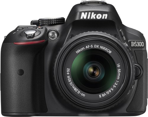 Nikon D5300 Digital SLR with 18-55mm VR II Compact Lens Kit - Black (24.2 MP) 3.2 inch LCD