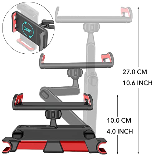 Homeet Tablet Holder Car Adjustable Headrest Car Holder Universal for iPad / iPhone / Samsung Galaxy Tabs / Kindle Fire HD / Nintendo Switch for 4.4 - 11 Inch Devices Red