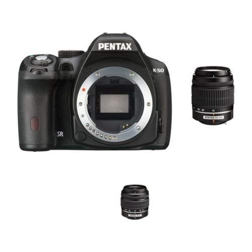 Pentax K-50 16MP Digital SLR Camera Kit with 18-55 3.5-5.6 DAL Lens and 50-200 4-5.6 DAL Zoom Lens (Black)