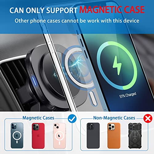 Magnetic Car Mount Charger, 【Upgraded Version】 CHGeek Wireless Car Charger Phone Mount Phone Vent Holder ONLY for iPhone 13/13 Mini / 13 Pro / 13 Pro Max / 12/12 Mini / 12 Pro / 12 Pro Max