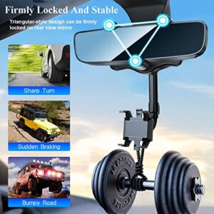 Kairiyard Car Phone Holder Mount, 360°Rotatable and Retractable Car Rearview Mirror Phone Holder Multifunctional Universal Cell Phone Mount Stand for All Mobile Phones