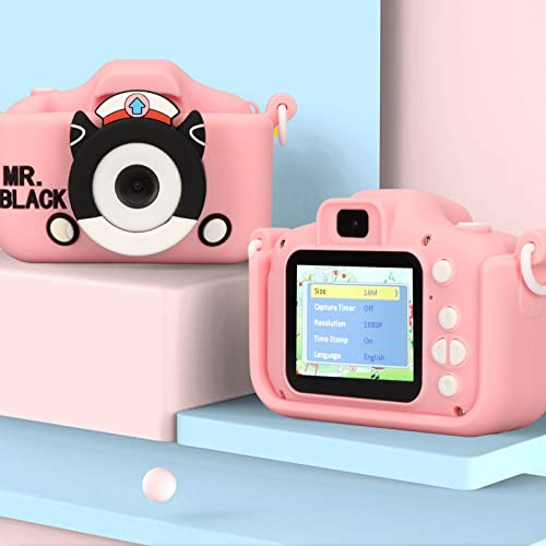 Digital Video Cameras, 2 Inch HD Screen for Kids Stimulate Kids Imagination Dual Front and Back MP3 Cameras for Photo (with 32G Memory Card with Card Reader)