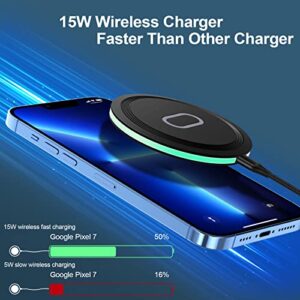 15W Fast Wireless Charger Pad for Google Pixel 7 Pro/6 Pro/6/5/5xl/4xl,Samsung Phone Wireless Charger Station for Samsung Galaxy S23 Ultra S22 S21 S20 S10 Plus/Note 20/A14,iPhone 14 Pro Max/13/12/11/8