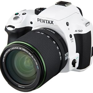 Pentax K-50 16MP Digital SLR with 18-135mm Lens (White) - International Version