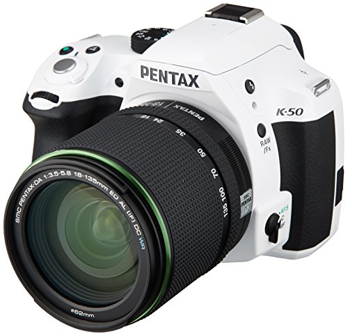 Pentax K-50 16MP Digital SLR with 18-135mm Lens (White) - International Version