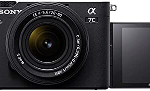 Sony Alpha a7C Compact Mirrorless Camera with FE 28–60 mm F4–5.6 Lens & Additional Accessories (Extra Batteries, 2X 64GB SDXC Memory Card, Gadget Bag, Monopod - 11 Items)